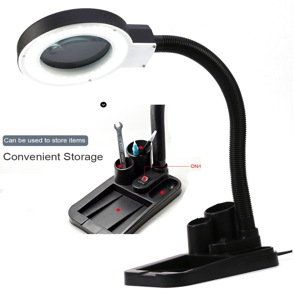 Dilwe 5x 10x Magnifier 40 LED Lighted Illuminated Black Magnifying Dilwe 5x 10x Magnifier 40 LED Lighted Illuminated Black Magnifying