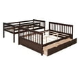 Twin over Full Bunk Bed with Storage, Solid Wood 2-in-1 Bed Frame with ...