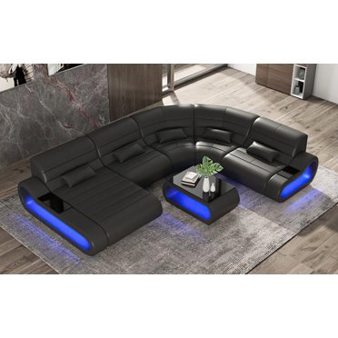 MofitHome,Living Room, Lynn 6PCS Modern Motion Reclining Sectional with ...