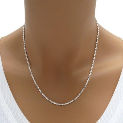 925 Italian Sterling Silver Rope Necklace 24'' Length - Walmart.com