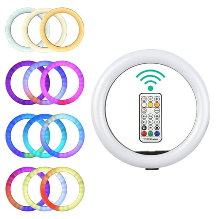 26CM/10IN RGB Ring Fill Light Kit Muiti Colored Desktop Circle Lamp ...