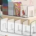 2Pieces Acrylic Bookend for Shelf 4 Section Book End Desktop Book ...