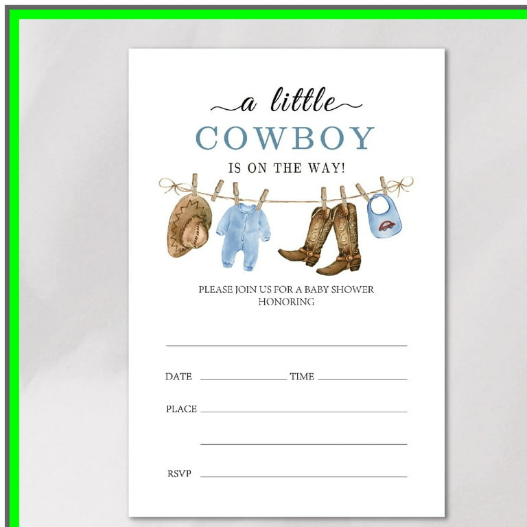 Cowboy Baby Shower Einvite