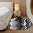 Area Rug 48in, Gray Gradient Stripe Abstract Geometric Floor Carpet ...