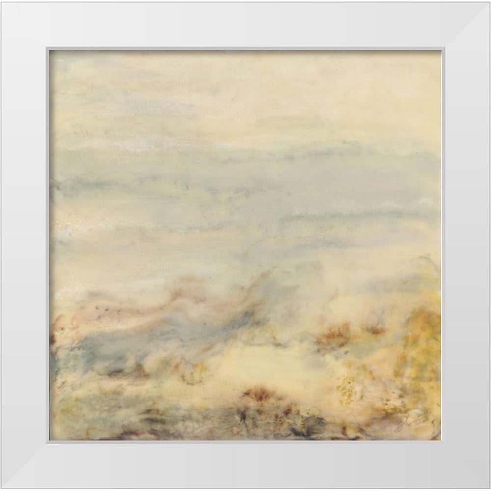 Shanti, Shima 26x26 White Modern Wood Framed Museum Art Print Titled ...