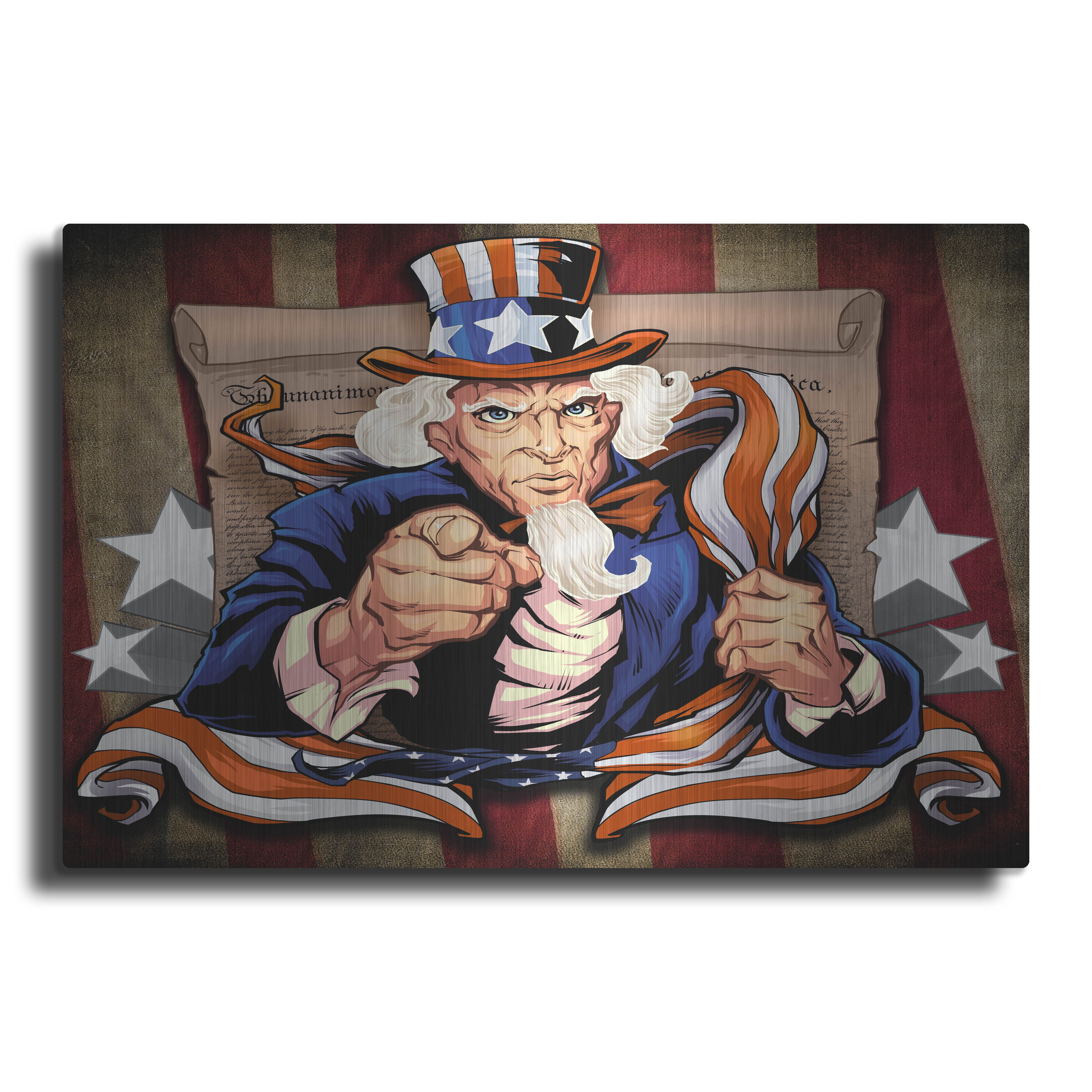 Luxe Metal Art 'Uncle Sam Patriot Character' by Flyland Designs, Metal ...