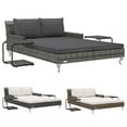 vidaXL Daybed 2-Person Patio Garden Sun Lounge Bed with Cushions Poly ...