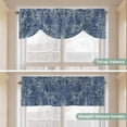 Blue Beige Textured Tie Up Valances Curtain, Vintage Rustic Abstract ...