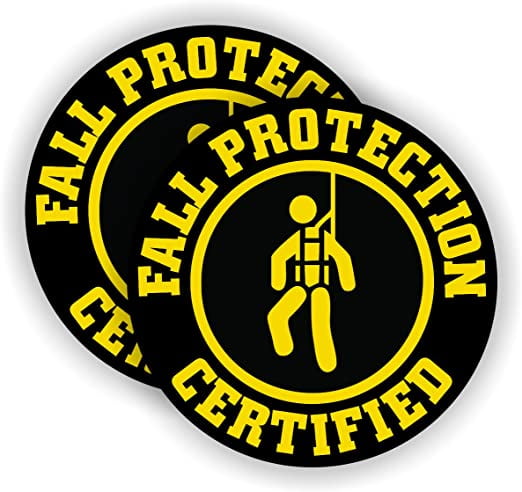 Fall Protection Trained & Certified Hard Hat Sticker Helmet Decal Label ...