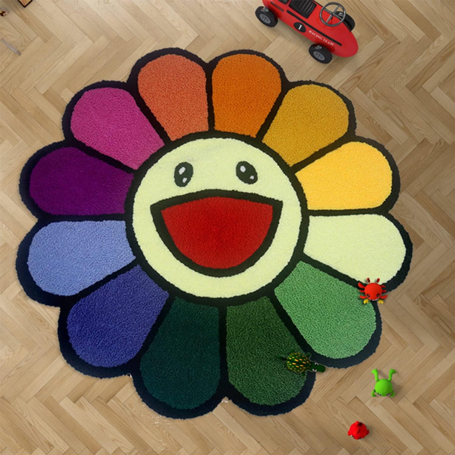 Click here for Nobrand Smiley Face Sunflower Area Rug  30x30in  M... prices