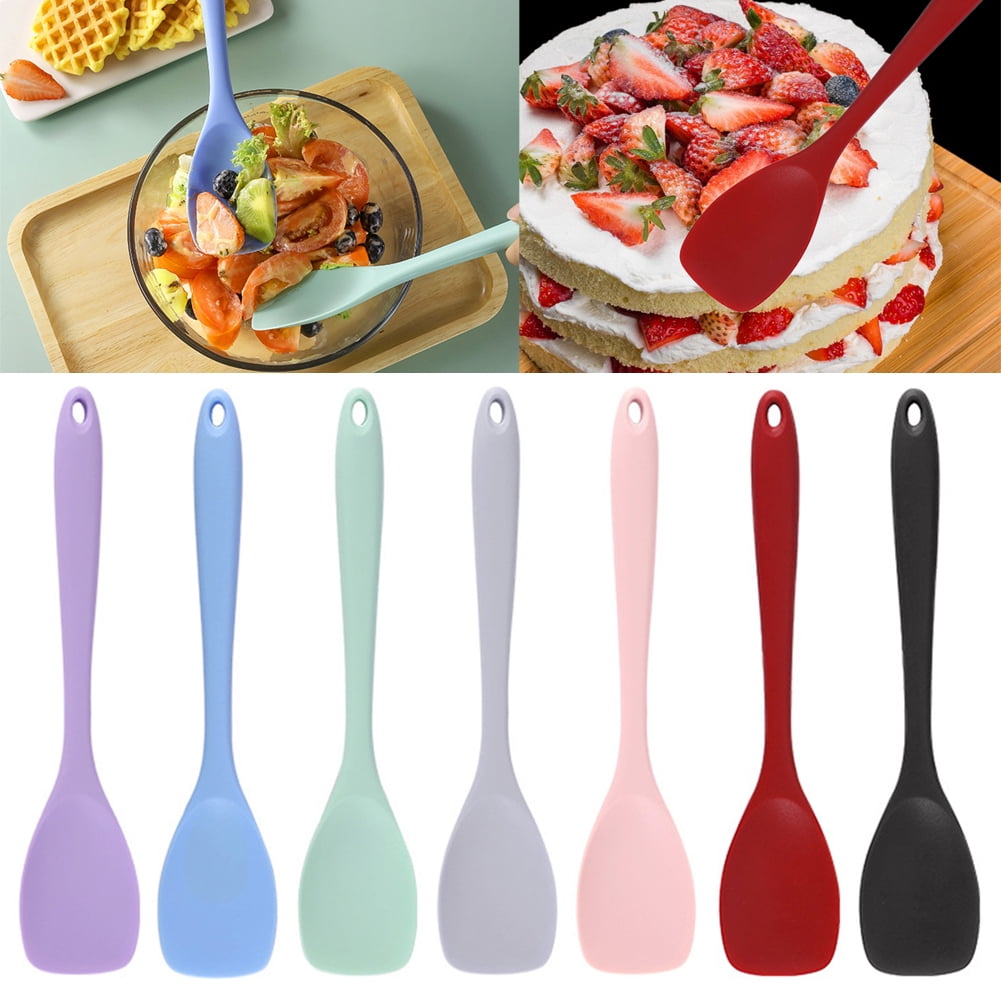 Silicone Spatulas, 10.38 inch Rubber Spoon Spatula Heat Resistant One ...