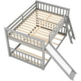 Full over Full Bunk Bed with Convertible Features / Gray Color ...