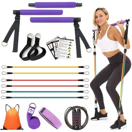 Pilates bar Set with Resistance Bands for Women Adjustable Pilates ...