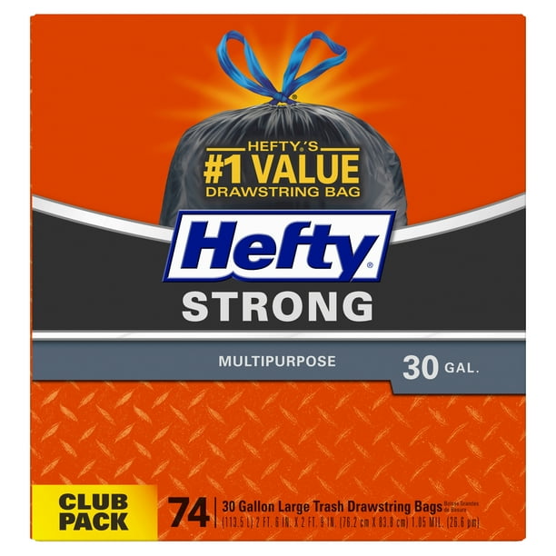 Hefty Strong Multipurpose Large Black Trash Bags - Walmart.com ...