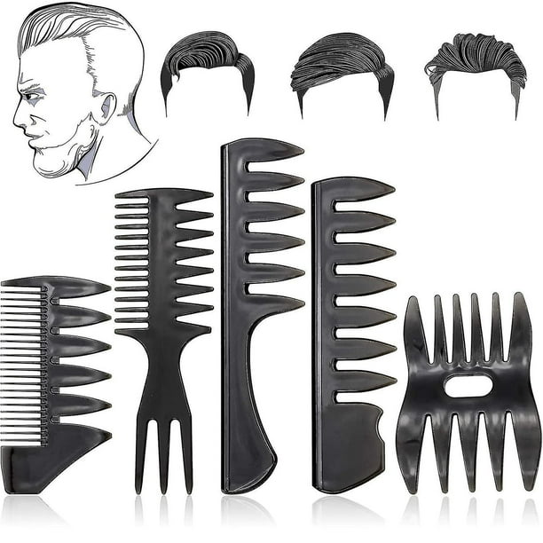 5 Piece Men's Styling Comb Set Classic Retro Styling Comb For Men ...