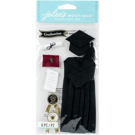 Jolee's Boutique Dimensional Stickers-Graduation Cap & Gown - Black ...