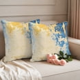 Abstract Graffiti Outdoor Throw Pillow Covers Set of 2, Yellow Blue Oil ...