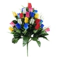 Needhep Artificial Cemetery Flowers Mixed, 24 Heads Fake Rose Bouquet ...