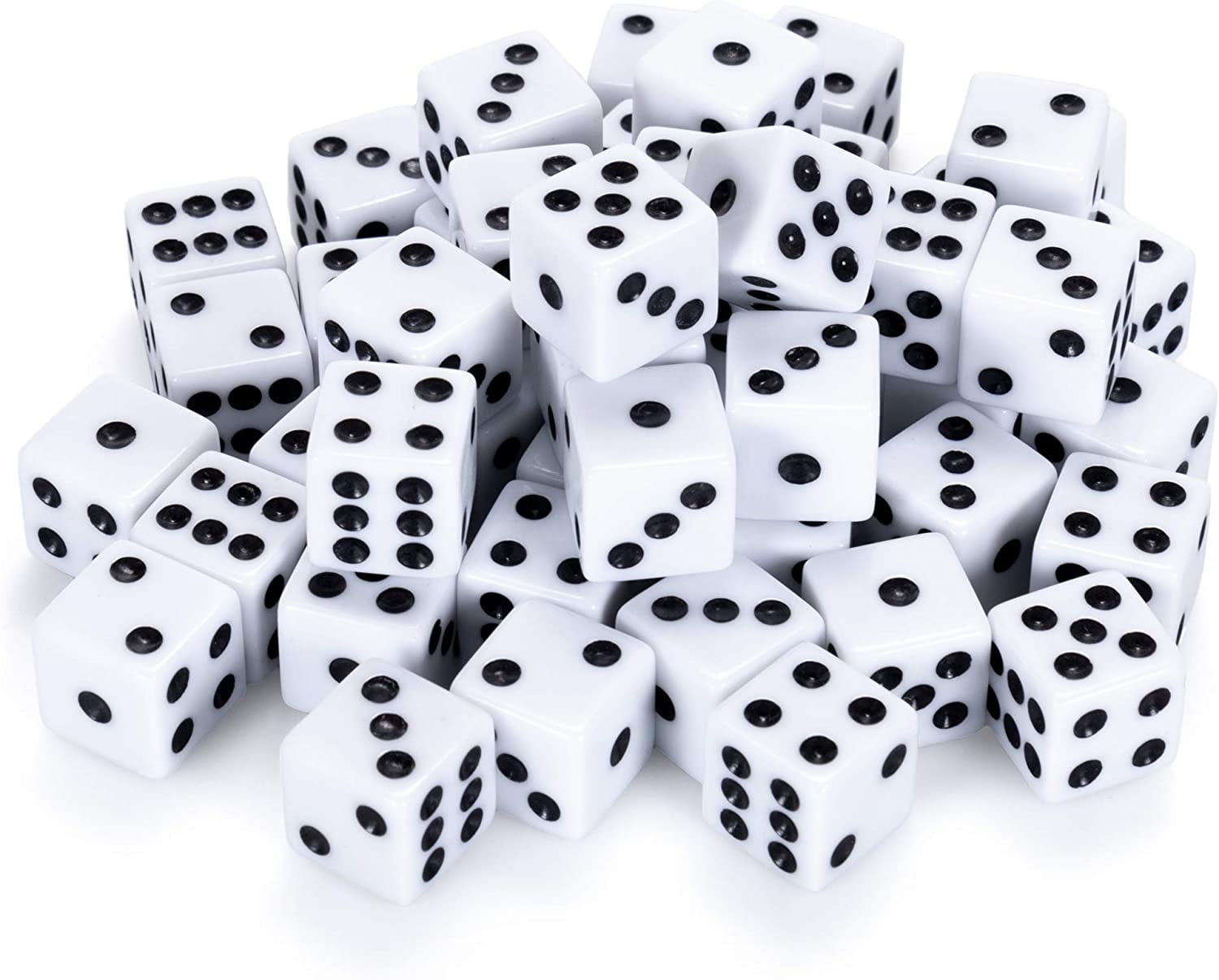 50 or 100 Pack of Bulk Six Sided Dice|D6 Standard 16mm|Great for Board ...