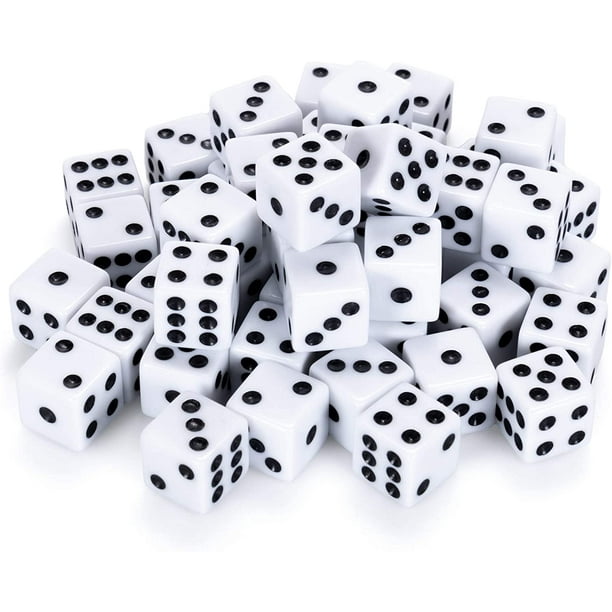 50 or 100 Pack of Bulk Six Sided Dice|D6 Standard 16mm|Great for Board ...