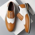 PLERISE Men's Classic Wingtip Dress Shoes, All-Season Leather Oxford ...