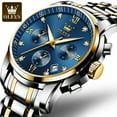 Blue Watches for Men OLEVS Watch Men Blue Face Luxury Watches for Men ...