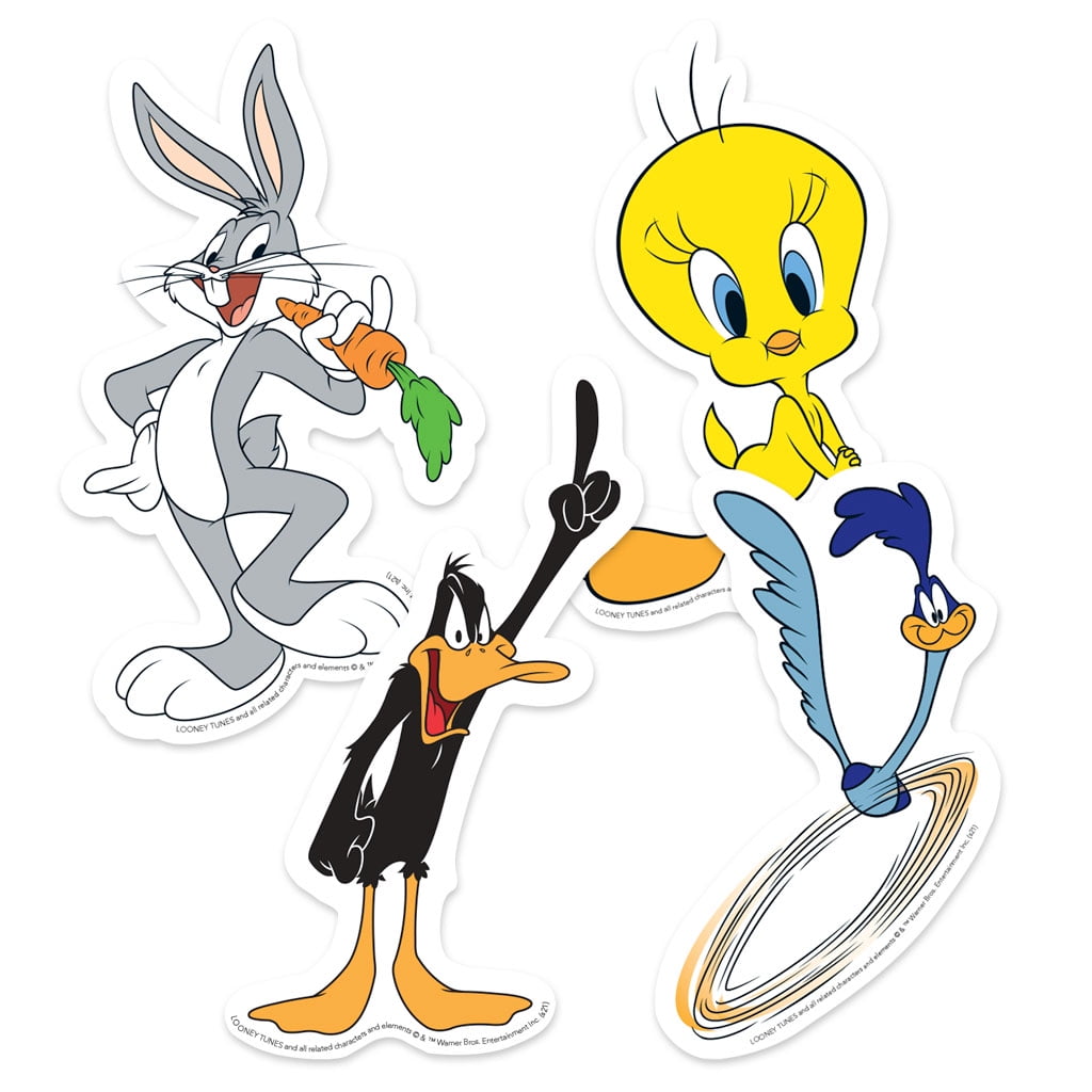 Paper House Productions Looney Tunes 4-Piece Die-Cut 3" Vinyl Sticker ...