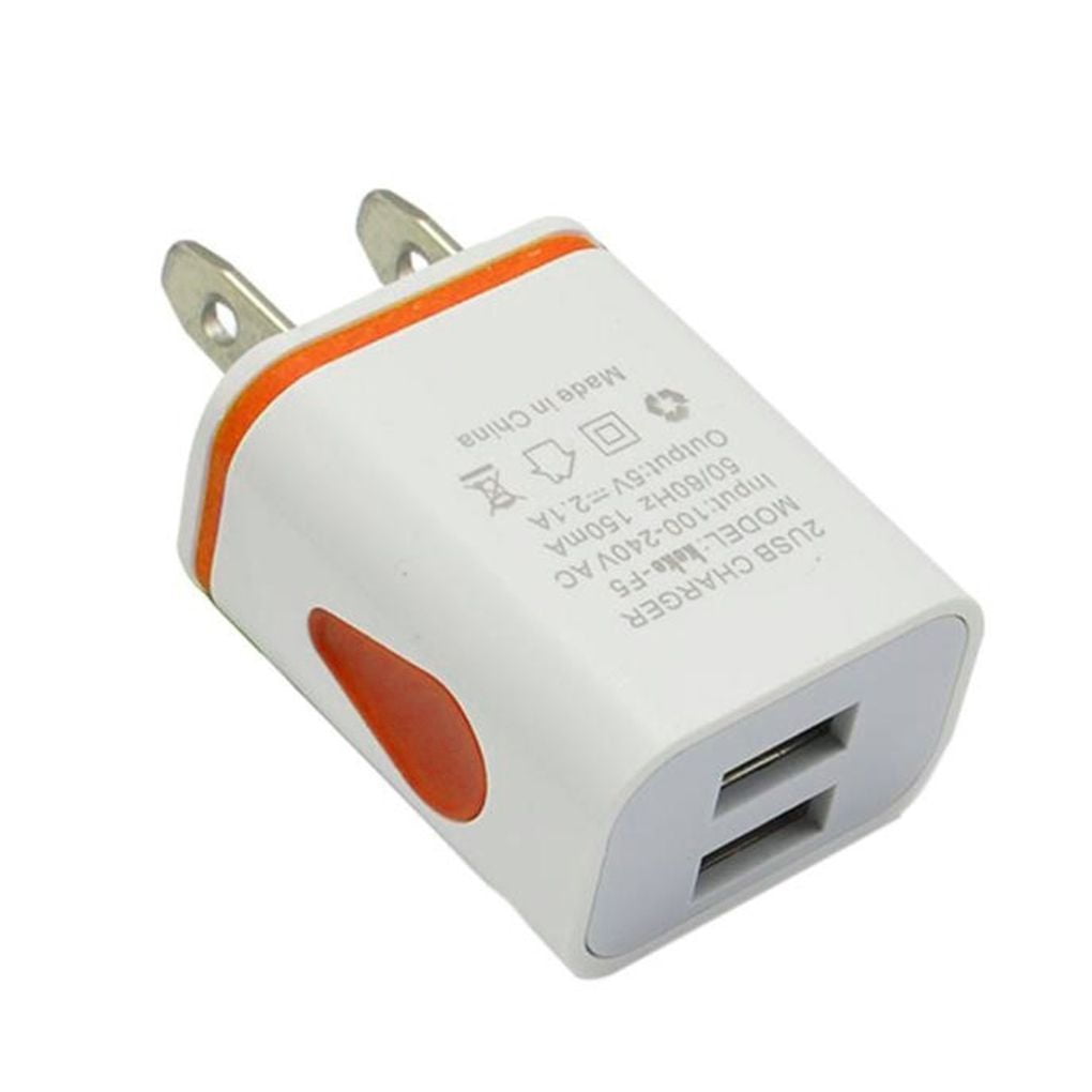 2.1A 5V Dual USB Ports LED Light USB Charger Wall Adapter Mobile Phone ...