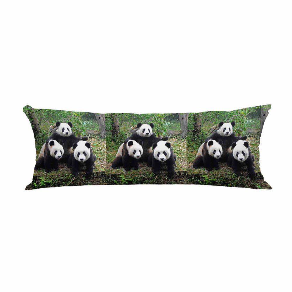PKQWTM Three Giant Pandas Posing For Camera Long Body Pillow Case Cover ...