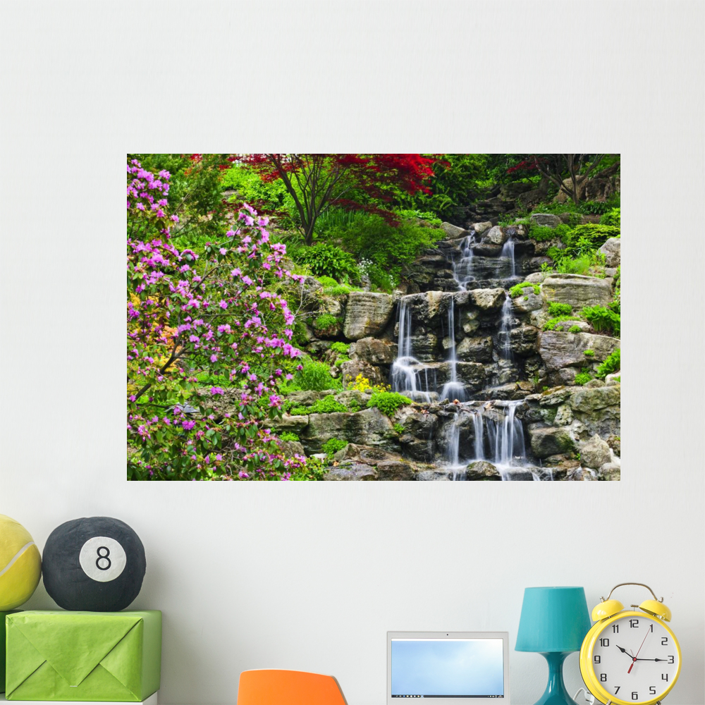 Cascading Waterfall Wall Mural Decal Sticker, Wallmonkeys Peel & Stick ...