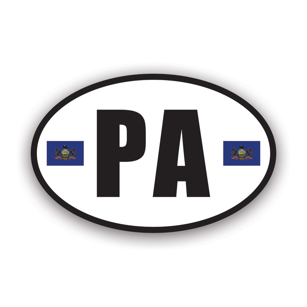 Pennsylvania Flag Oval Sticker Decal - Self Adhesive Vinyl ...