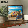 8-inch 2D flat "Colorful Gem Turtle" theme wooden frame painting ...