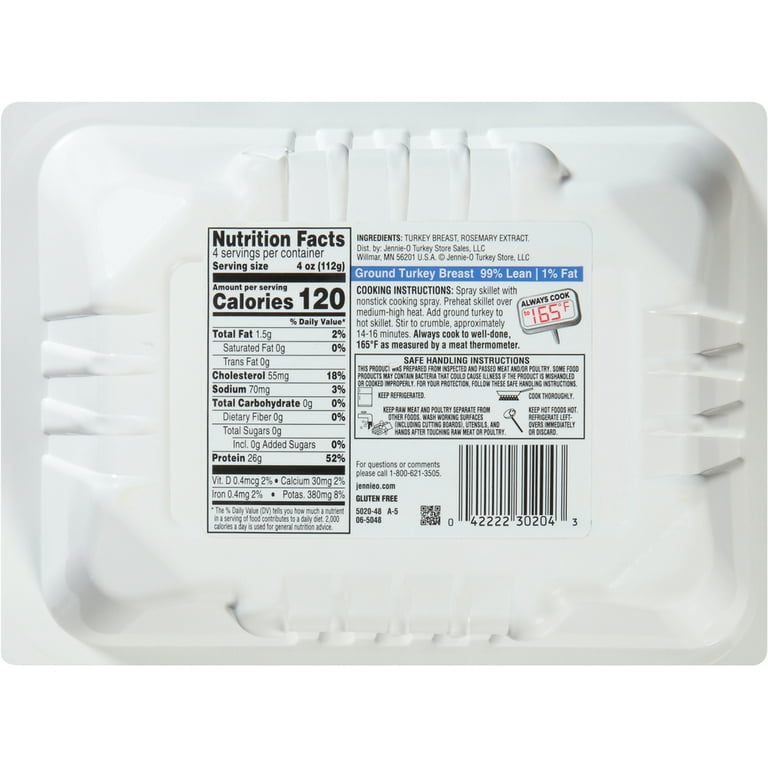 Jennie O Extra Lean Ground Turkey Nutrition