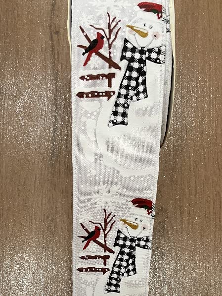 SUMAX1989 Snowman with Red Cardinal White Snowflake Wired Christmas ...