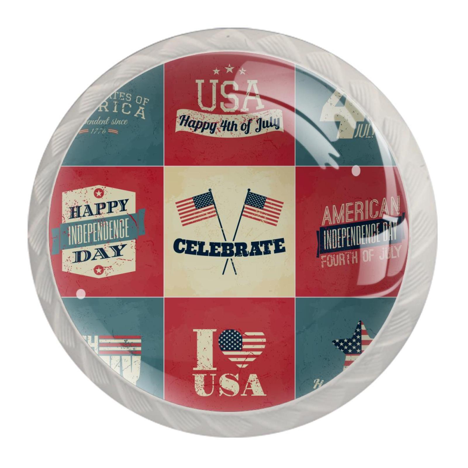 Ownta Greeting Cards Round Glass Drawer Handles Knobs Pulls With Screws ...