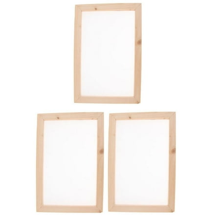 3 Pack Natural Wood Rectangular Frame with Mesh for Paper Recycling ...