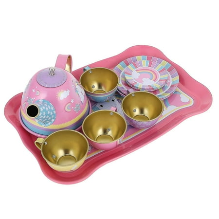 1 Set Unicorn Tin Tea Set Cartoon Imitation Tea Set Make Tea Toy Set ...