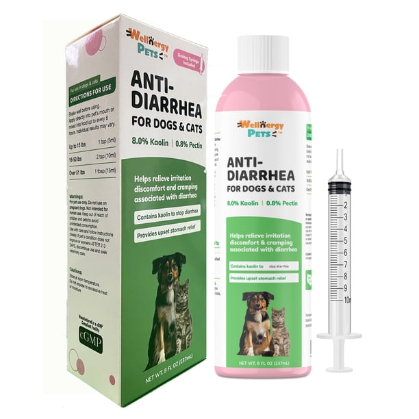 Anti-Diarrhea Liquid for Dogs and Cats, with Pectin and Kaolin (8 oz ...