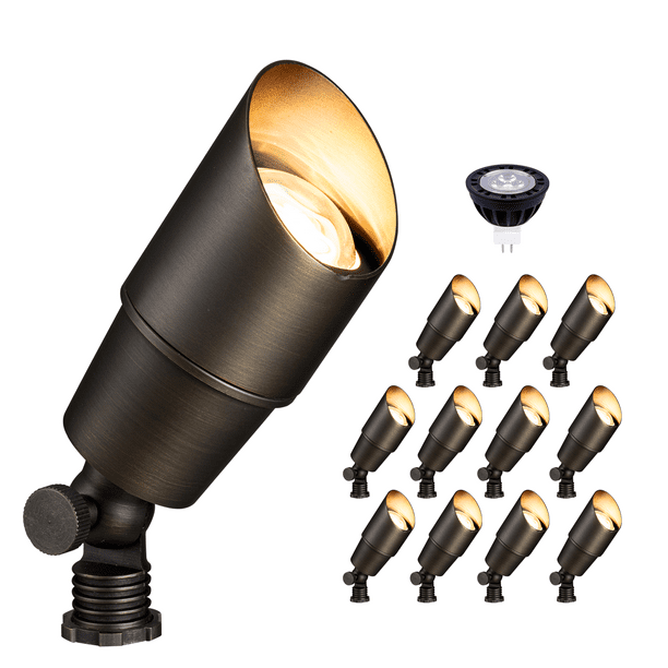 Gardenreet Mini Solid Brass Landscape Spotlight,12V Low Voltage Uplight ...