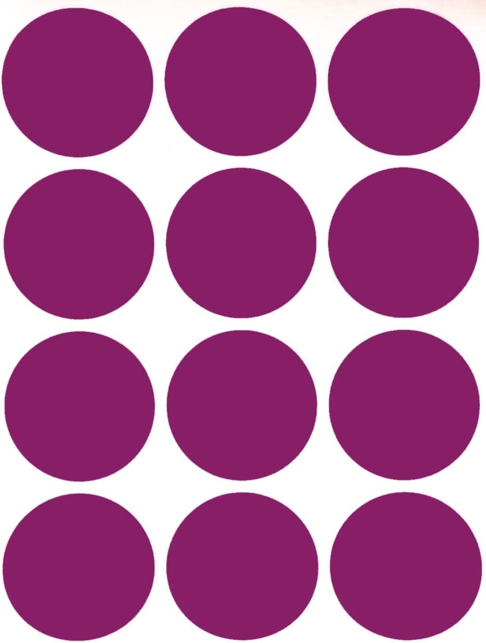 Round Permanent Labels 1.5 inch Color Code Stickers in Purple (3.8 cm ...