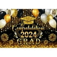 SUNOLIFE 7x5ft,Gold 2024 Graduation Backdrops Banner Prom Ceremony ...