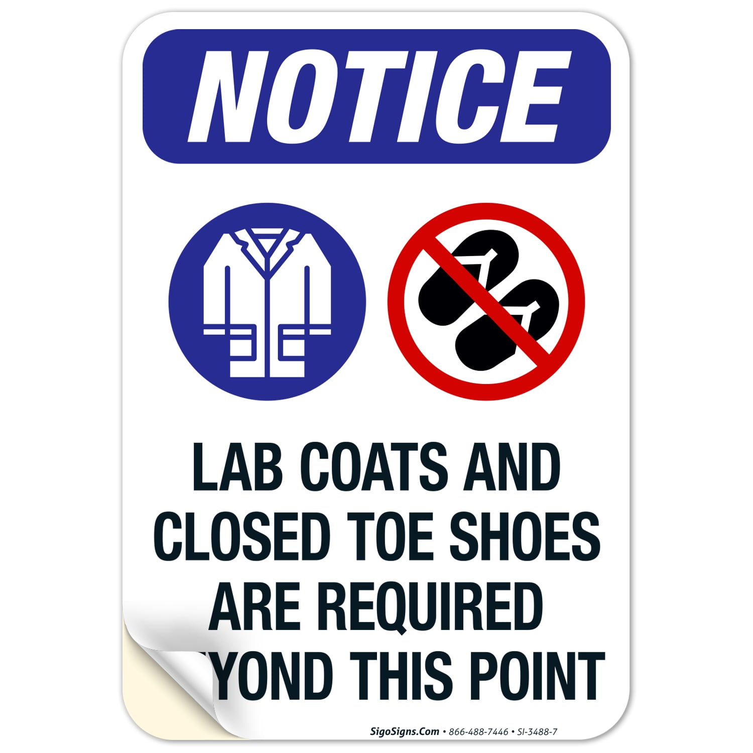 Lab Coats And Closed Toe Shoes Are Required Beyond This Point Sign ...
