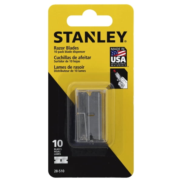 Stanley, BOS28510, Single Edge Razor Blades, 10 / Pack - Walmart.com ...