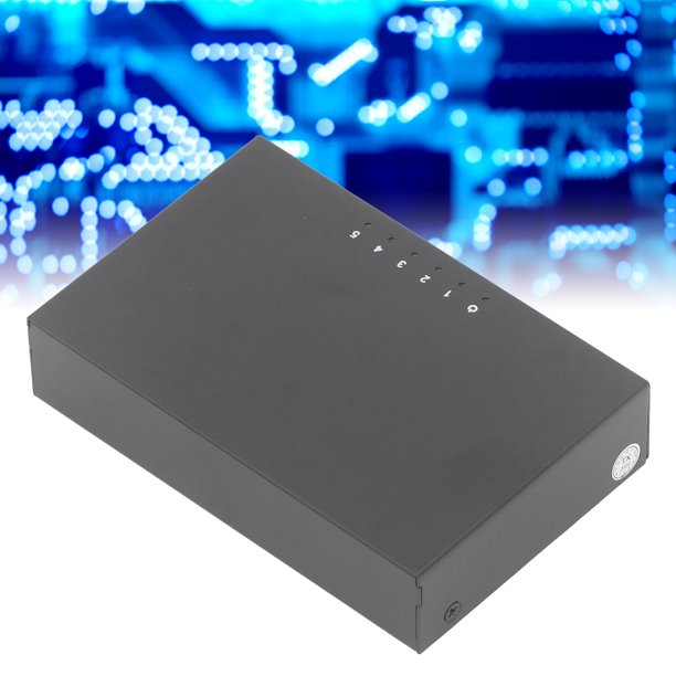 5 Port Ethernet Switch, 10/100Mbps RJ45 Gigabit Ethernet Splitter, Plug ...