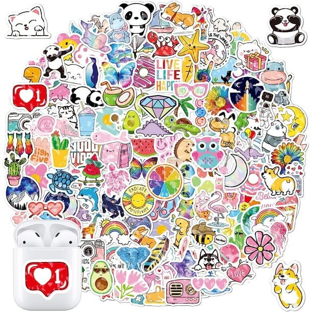 100 Pcs Cute Stickers, Kawaii Stickers for Kids,Girls.Teens, Vinyl ...