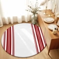 Dark Red and White Striped Area Rug, Modern Minimalist Vertical Lines ...