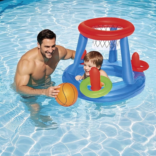 Pool Basketball Hoop 2 In 1 Inflatable Floating Basketball Cross Ring ...