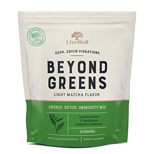 Live Conscious Beyond Greens Superfood Powder with Chlorella, 500mg, 30 ...