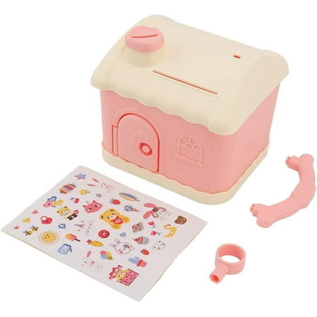 Cartoon Piggy Bank,Kids Money Banks Cute House Design Open Door with ...