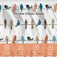 Birds on the Wire Teal Grey Orange Bed Skirt Bed Skirts California King ...
